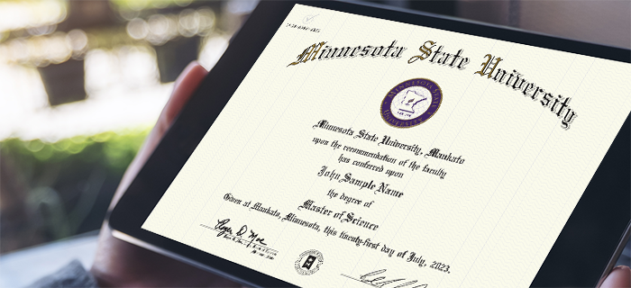 Electronic Diplomas and Certificates | Minnesota State University, Mankato