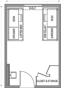 Double Dorm Room Layout